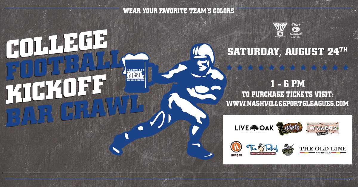 College Football Kickoff Bar Crawl | Nashville Guru
