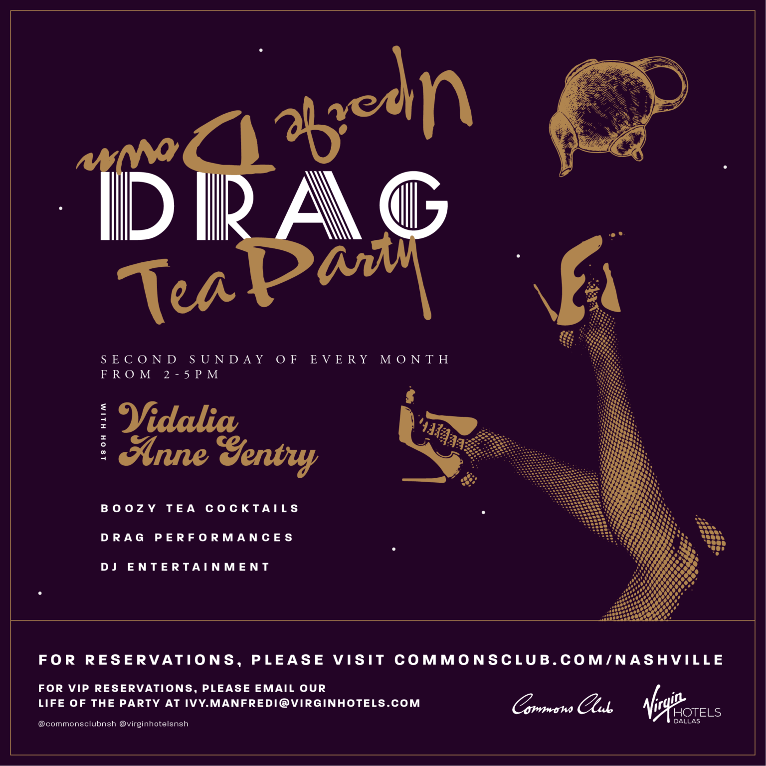 Upside Down Drag Tea Party | Nashville Guru